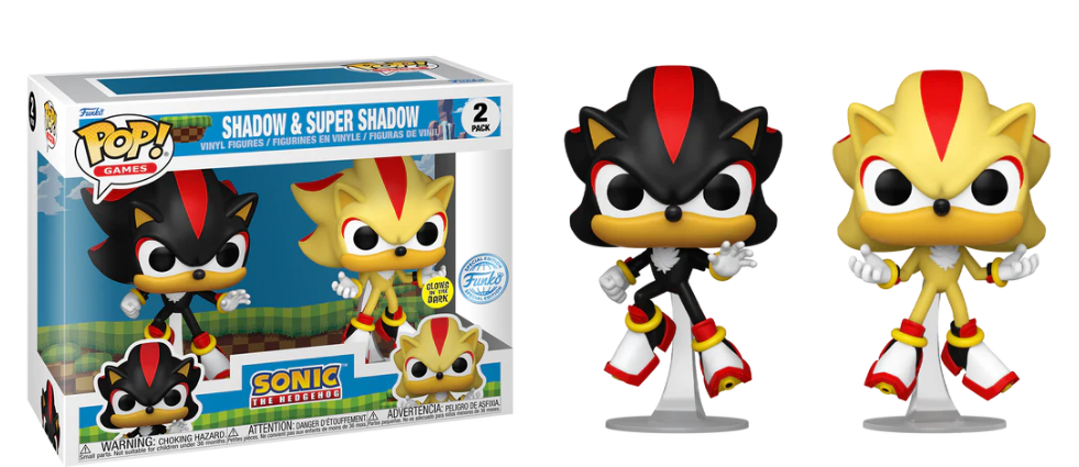 Shadow & Super Shadow GITD 2 pack Sonic The Hedgehog Funko POP! Vinyl ...